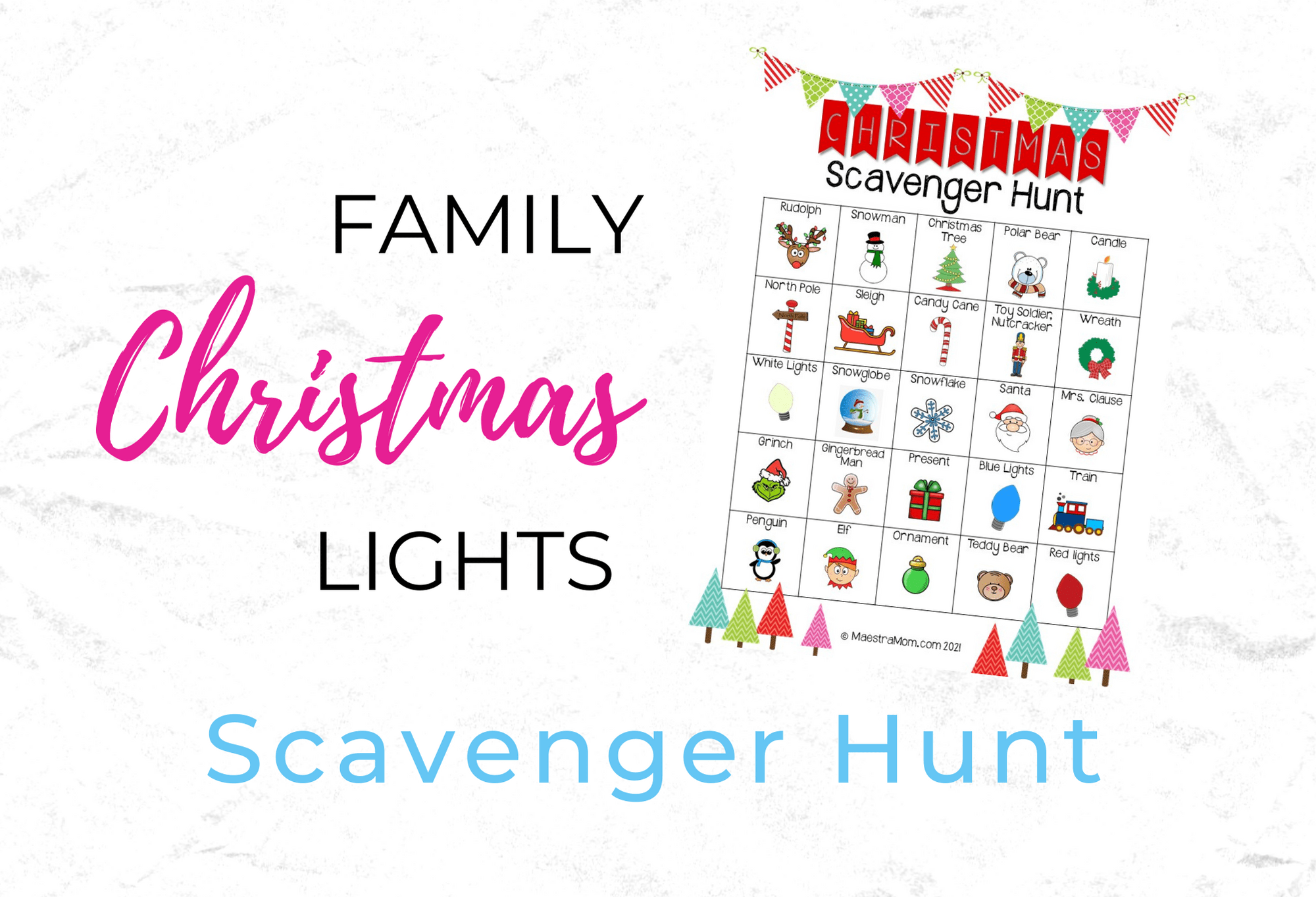 Christmas Lights Scavenger Hunt for Kids | Free Download - Maestra Mom