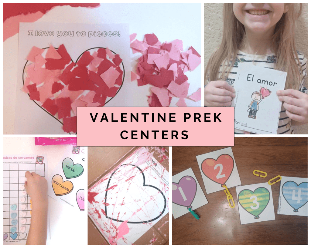 Valentine PreK Centers for Math, Literacy, and Fine Motor Skills ...